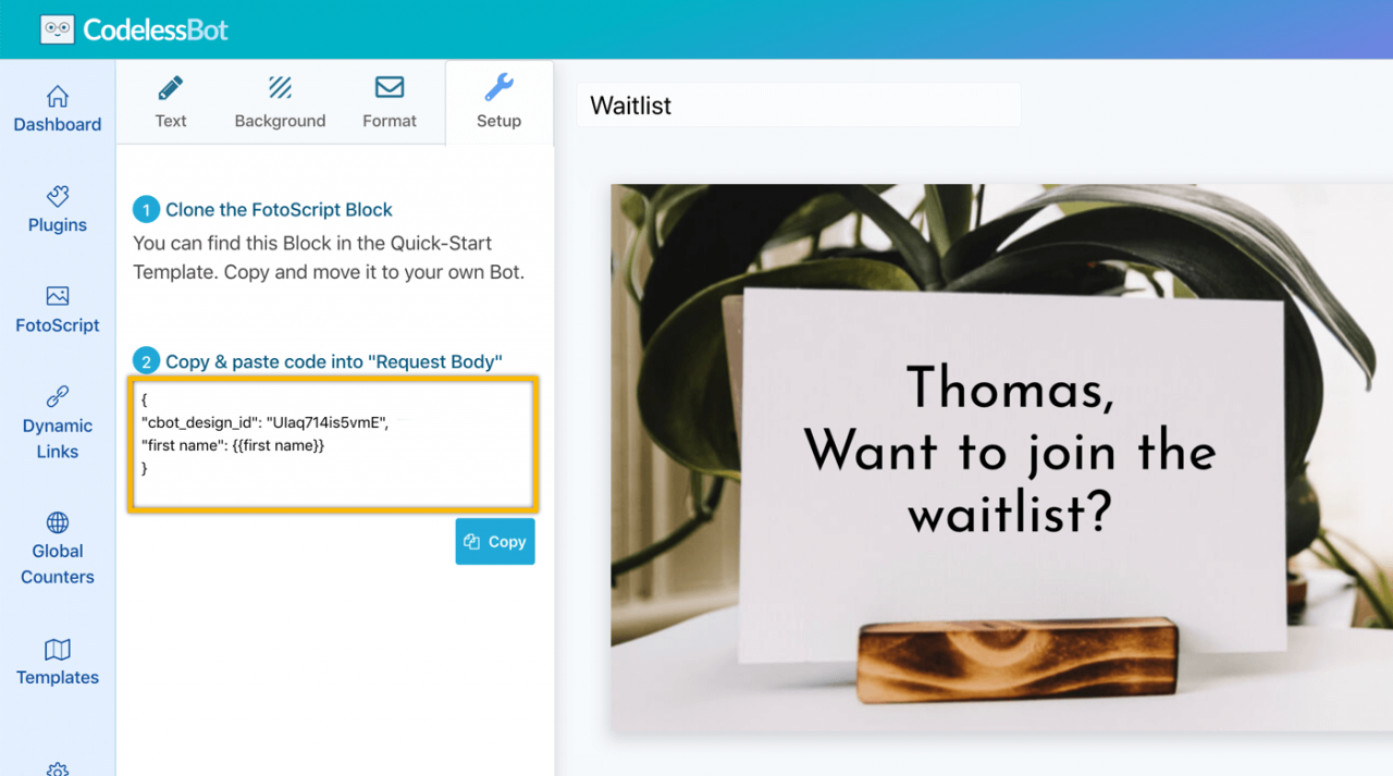 How to Send Personalized Images using your Messenger Bot - CodelessBot